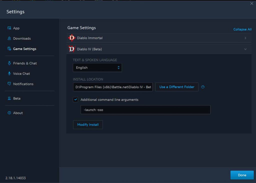 Diablo 4 Client Launch Parameters