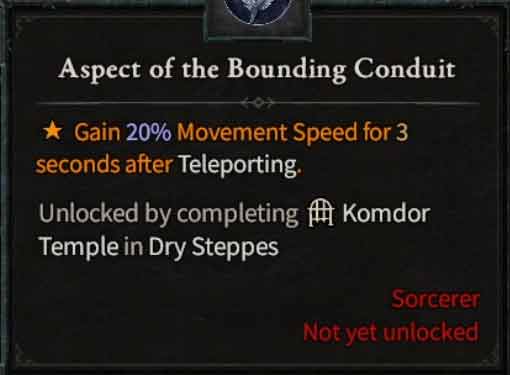 Diablo 4 Aspect of the Bounding Conduit