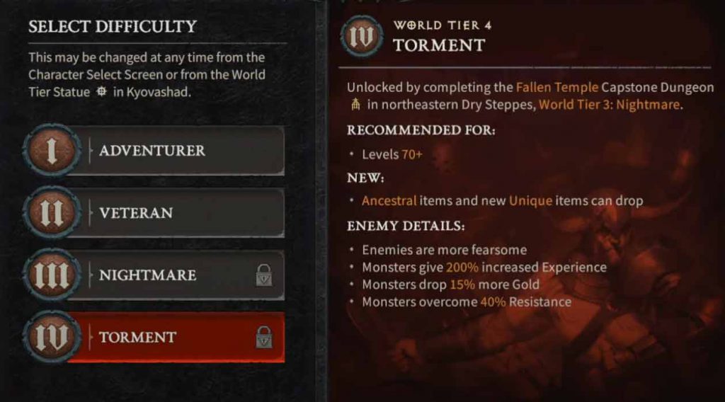 Diablo IV: Understanding World Tiers and the Challenges They Offer