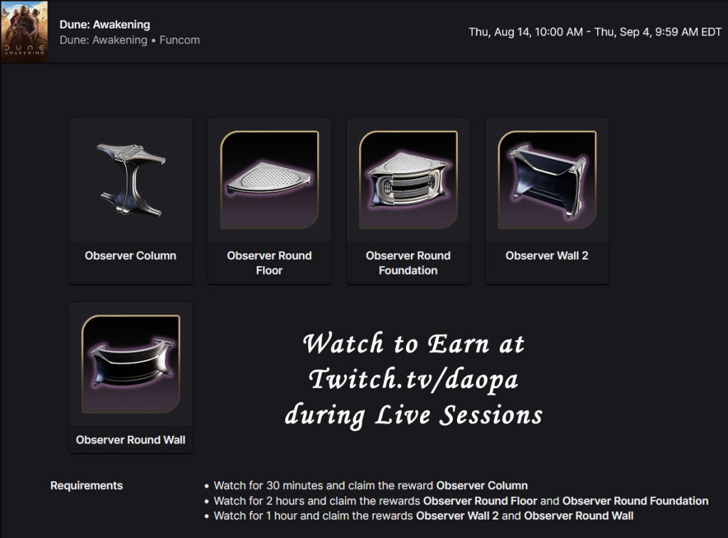 Exciting News: New Twitch Drops for Dune: Awakening – Earn Exclusive ...