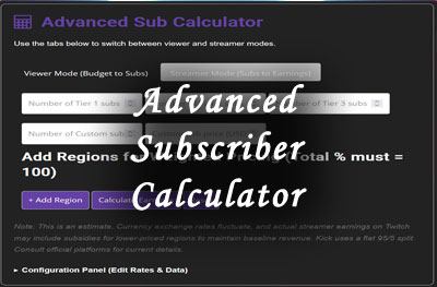 Twitch Subscription Calculator and Charts
