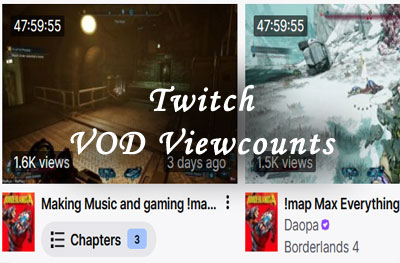 Twitch VODs high viewcounts